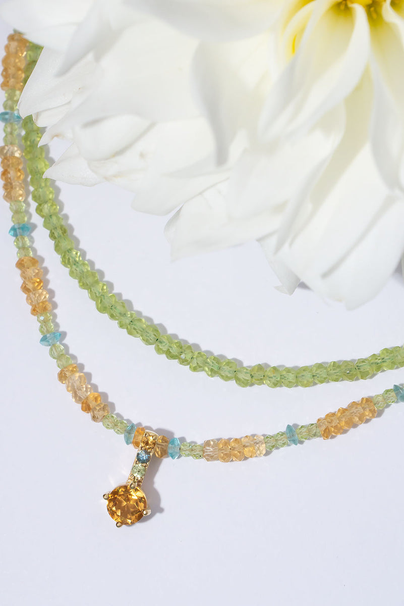 Necklace Luna Gemstone Sunshine Sparkle| Mombasa Rose | Handmade Jewel