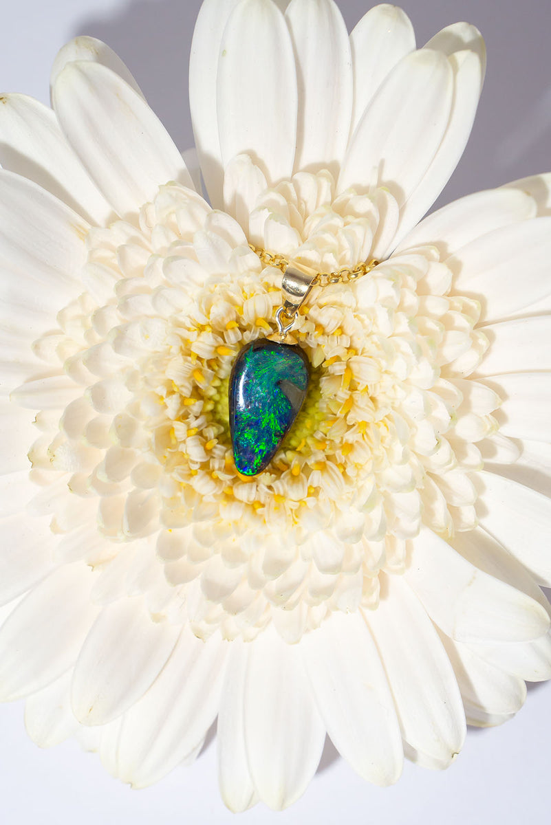 Pendant Australian Opal Reef Mysteries | Mombasa Rose | Handmade Jewel